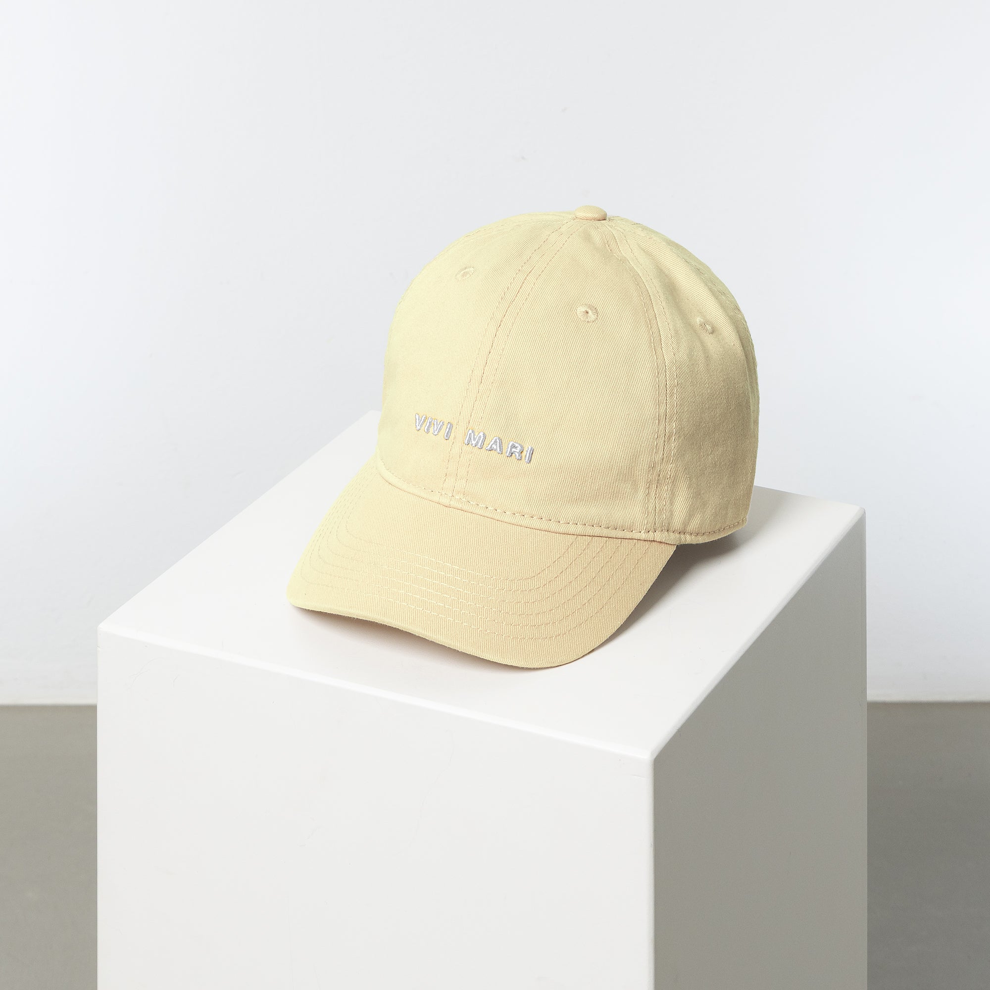 Cap solid butter yellow/white - VIVI MARI