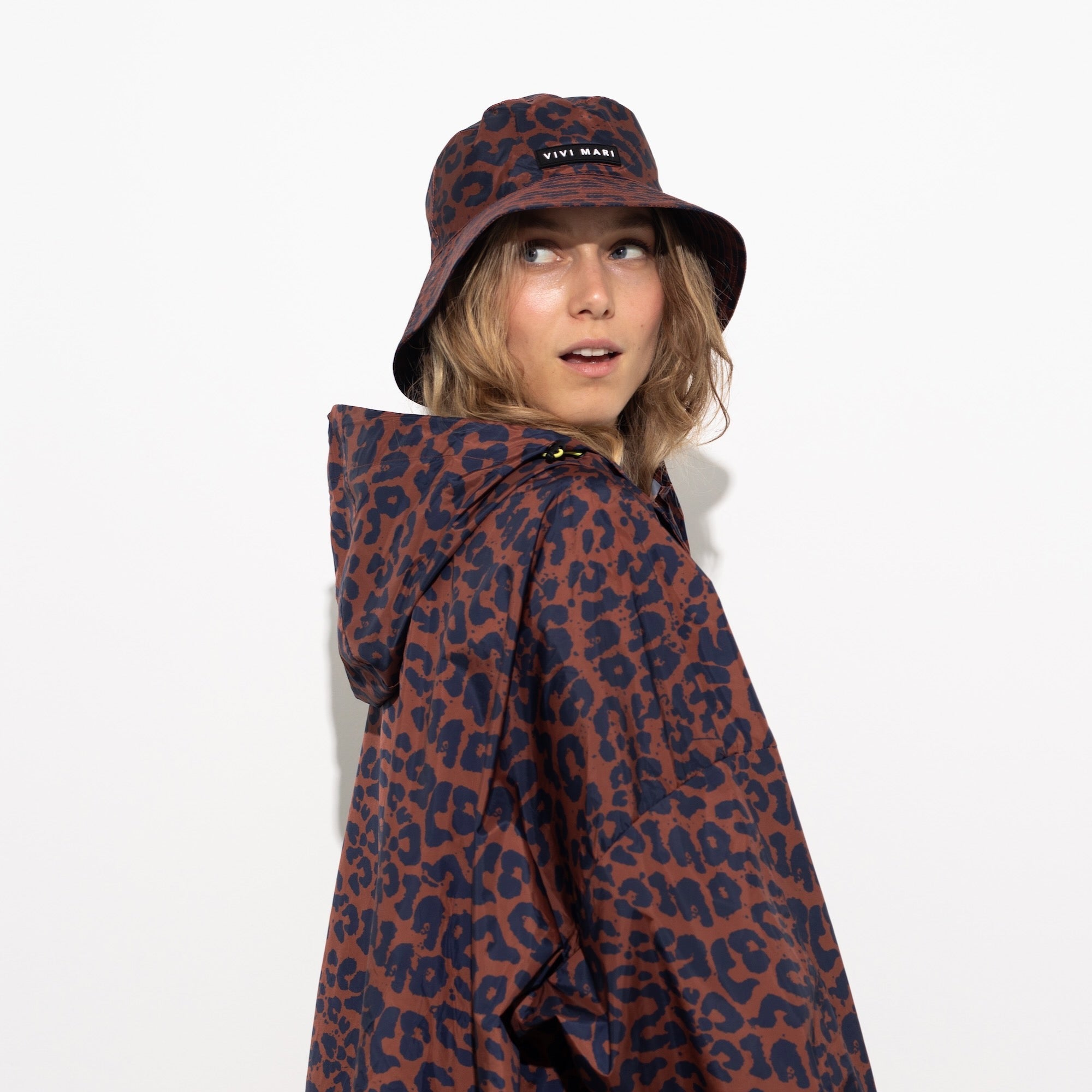 Bucket Hat leo splashes navy/rust - VIVI MARI