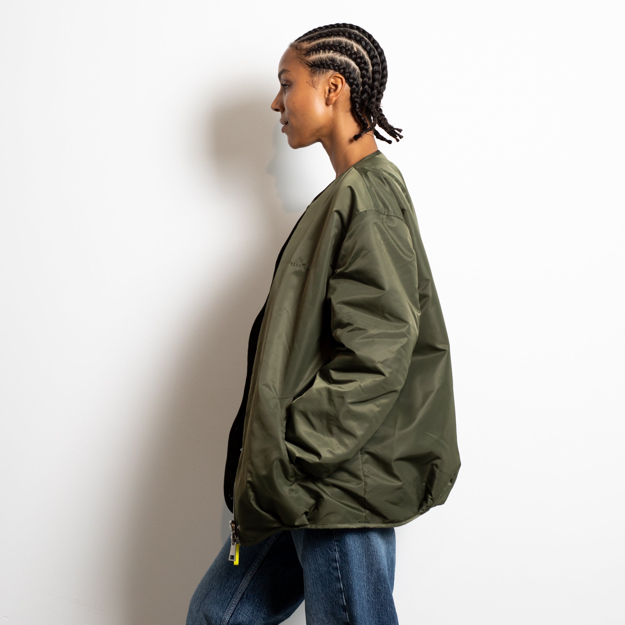 Reversible Bomber Jacket - olive/leo navy-olive - VIVI MARI