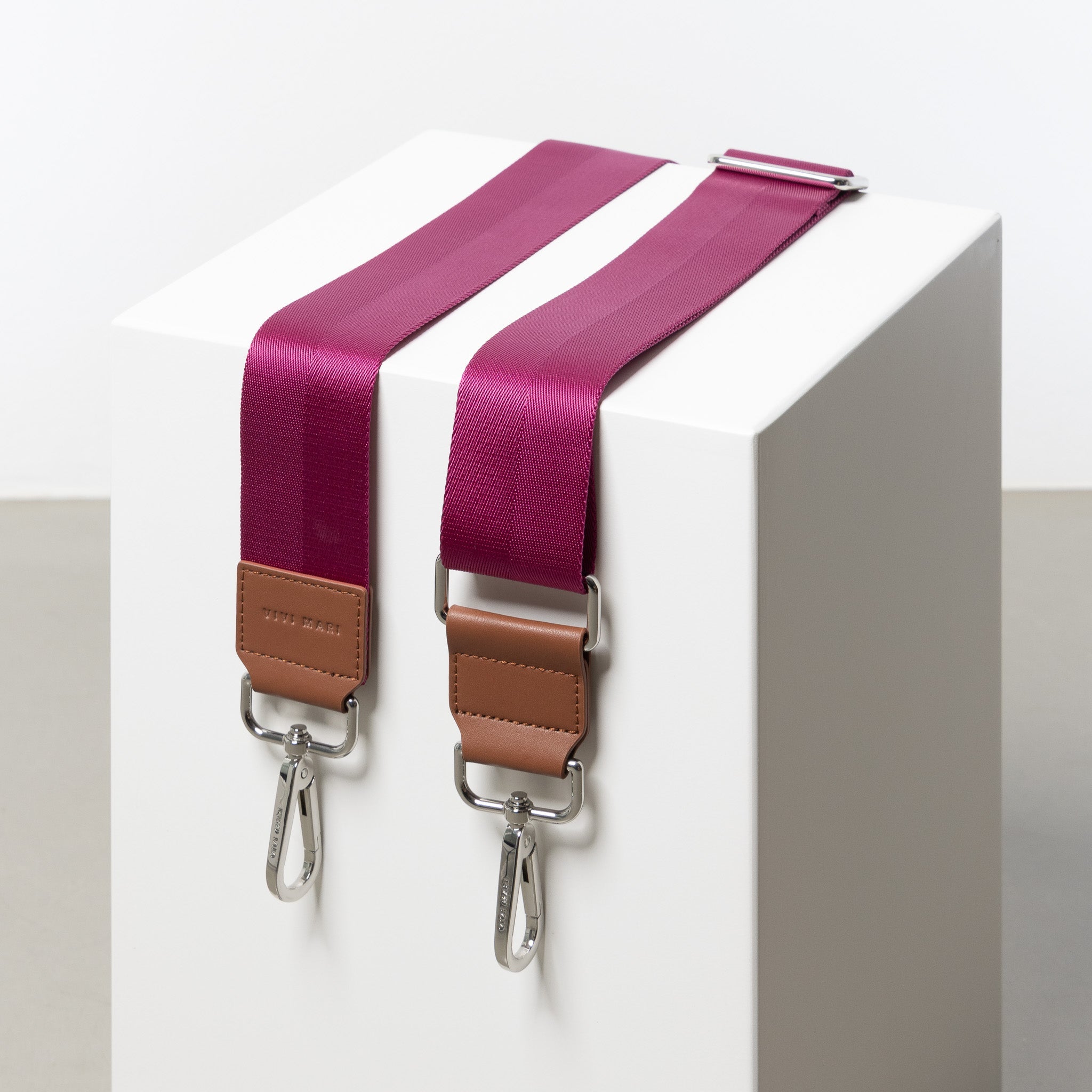 strap deep magenta - tan - VIVI MARI